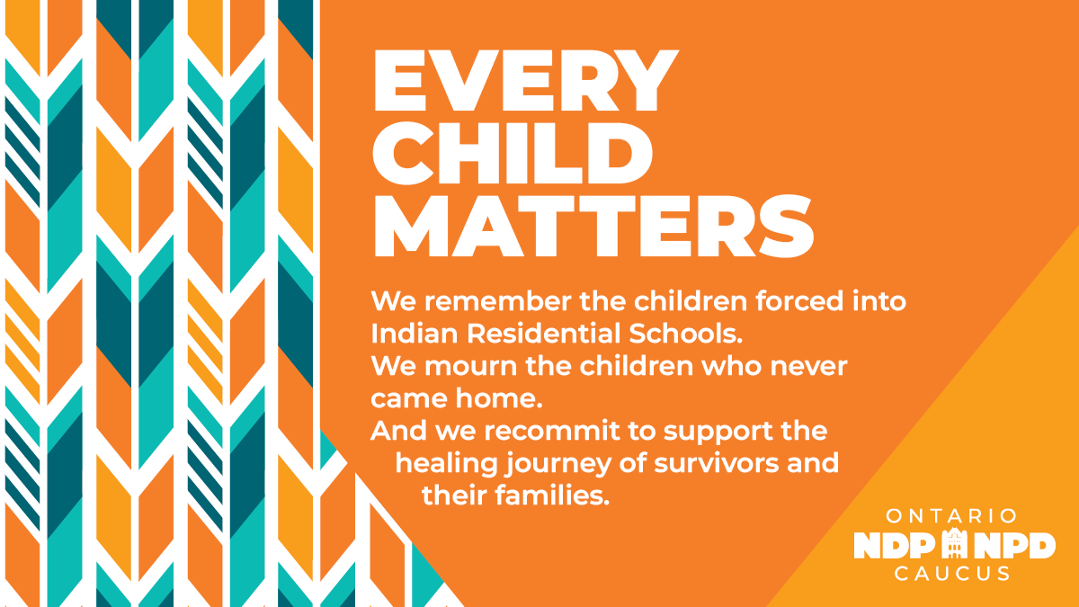 Ontario NDP commemorates National Day of Truth and Reconciliation ...